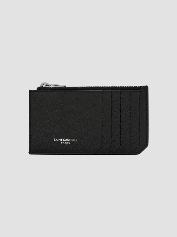 Saint Laurent Fragts Zipped Card Case - Nero