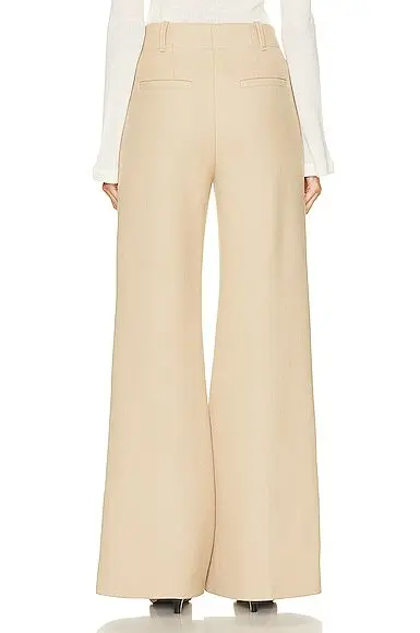 Chloé Wool Twill Trouser In Beige