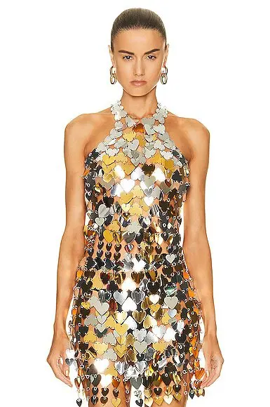 Rabanne Mixed Metal Tank Top In Metallic Gold In Silver & Gold - 54% Off |  Editorialist