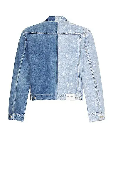 FRAME Half X Half Denim Jacket In Blue