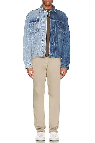 FRAME Half X Half Denim Jacket In Blue