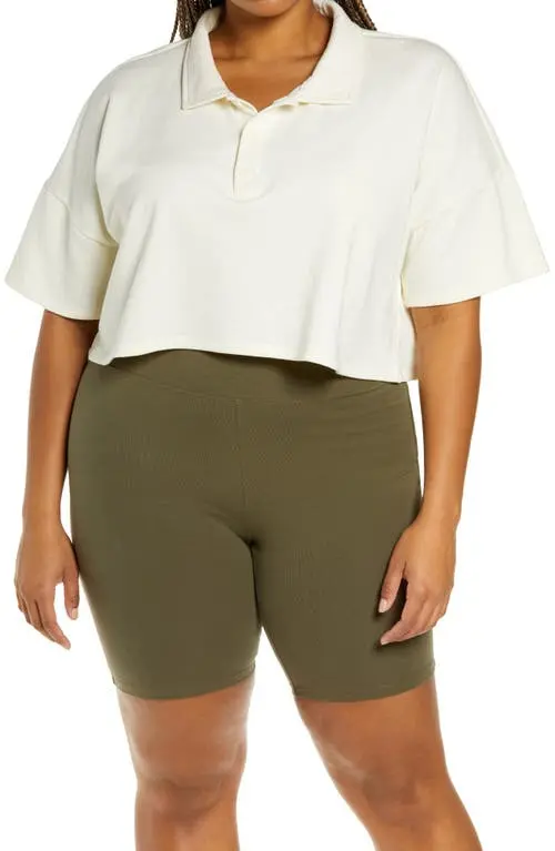 Bp. French Terry Crop Polo - Ivory