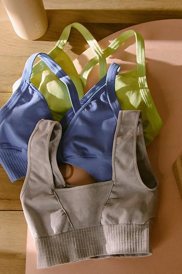 Free People Good Karma Square-neck Bra - Grey