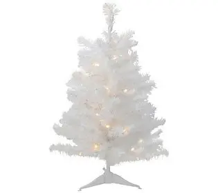 NORTHLIGHT 2' White Medium Faux Tree Clear Le D Lights - One-color