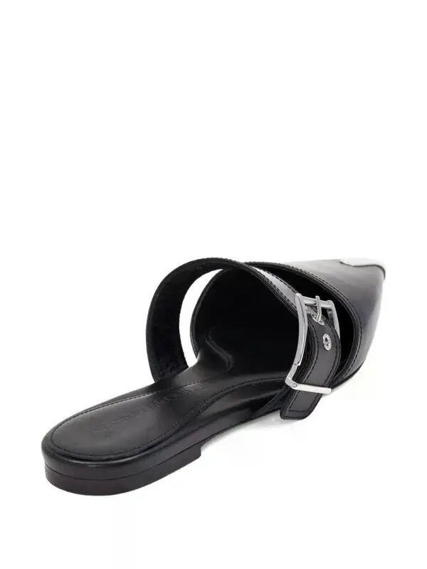 Alexander McQueen Buckled Leather Mules - Black