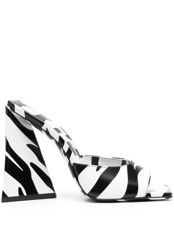 Attico Devon Zebra-print Sandals - White