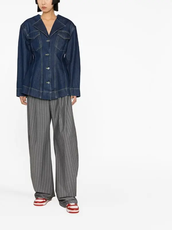 GANNI Spread-collar Denim Jacket