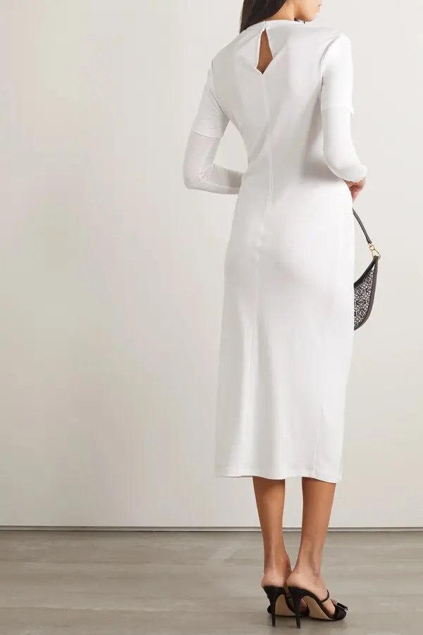 Loewe Draped Jersey Maxi Dress - White