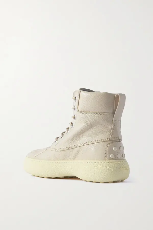 Moncler Palm Angels Textured-leather Ankle Boots
