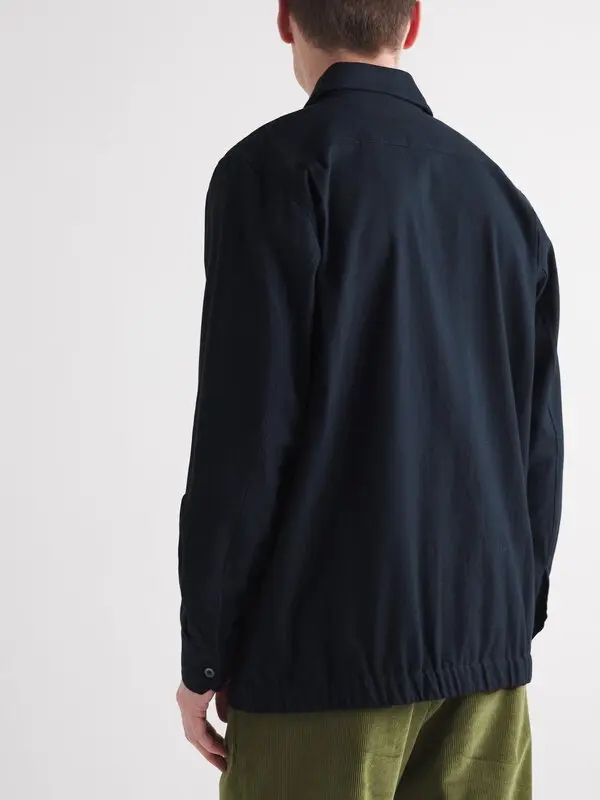 Mr P. Cotton-flannel Shirt Jacket - Blue