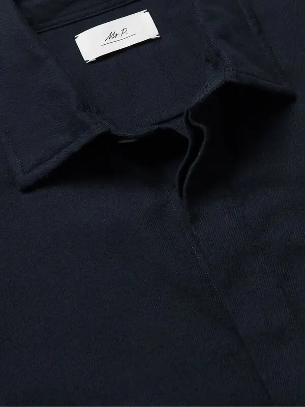 Mr P. Cotton-flannel Shirt Jacket - Blue
