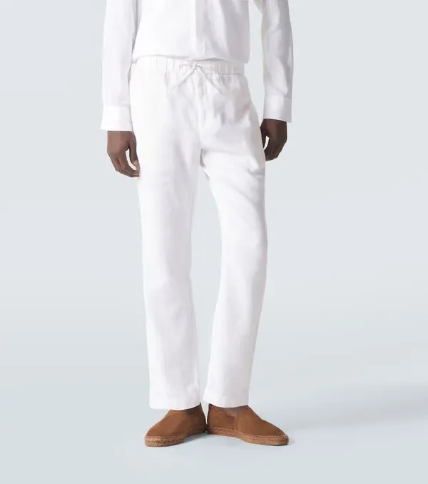Frescobol Carioca Oscar Straight Linen And Cotton Chinos - White