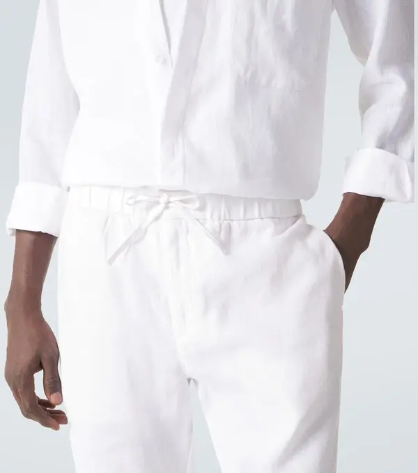 Frescobol Carioca Oscar Straight Linen And Cotton Chinos - White