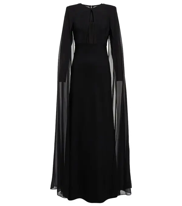 Roland Mouret Chiffon Gown With Cape