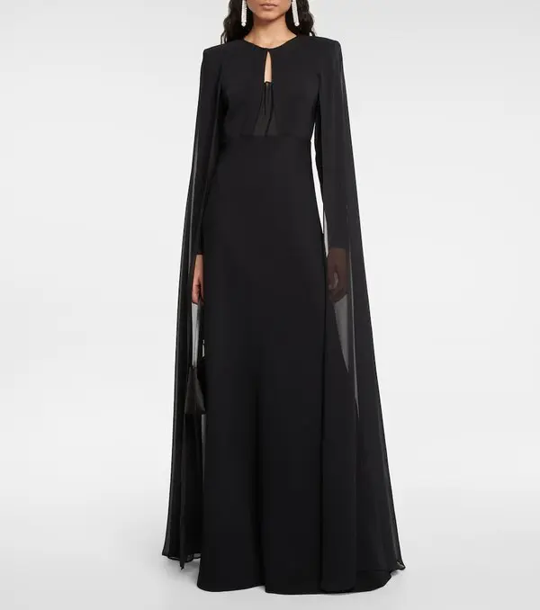 Roland Mouret Chiffon Gown With Cape