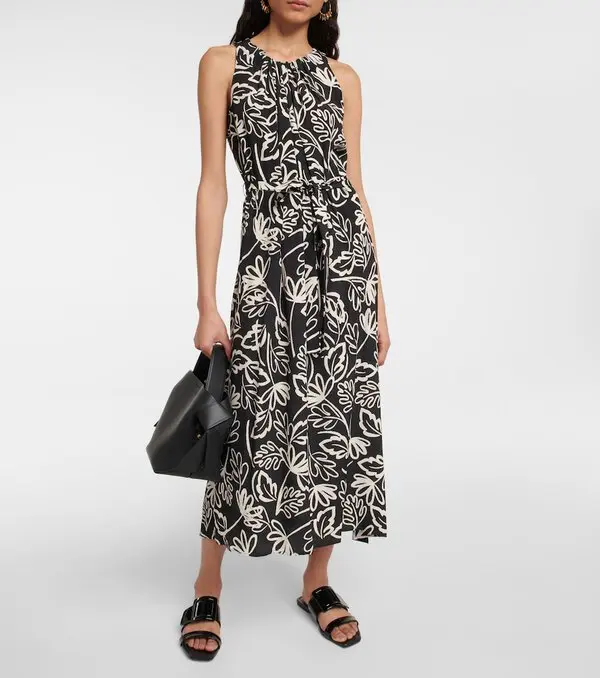 Velvet By Graham & Spencer Printed Crêpe Midi Dress