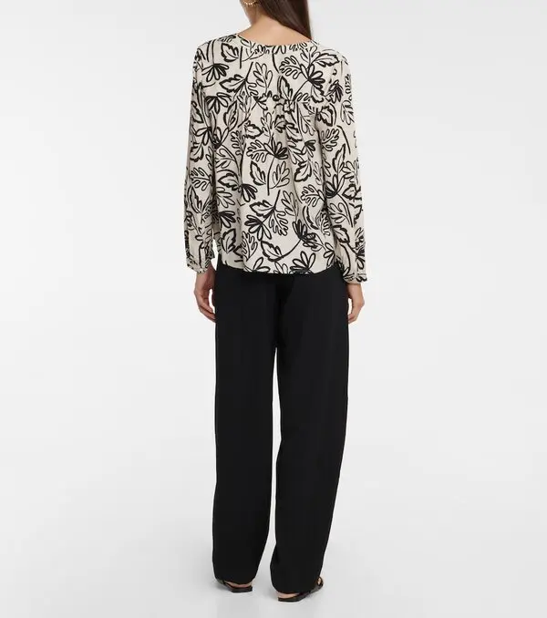 Velvet By Graham & Spencer Printed Crêpe Blouse