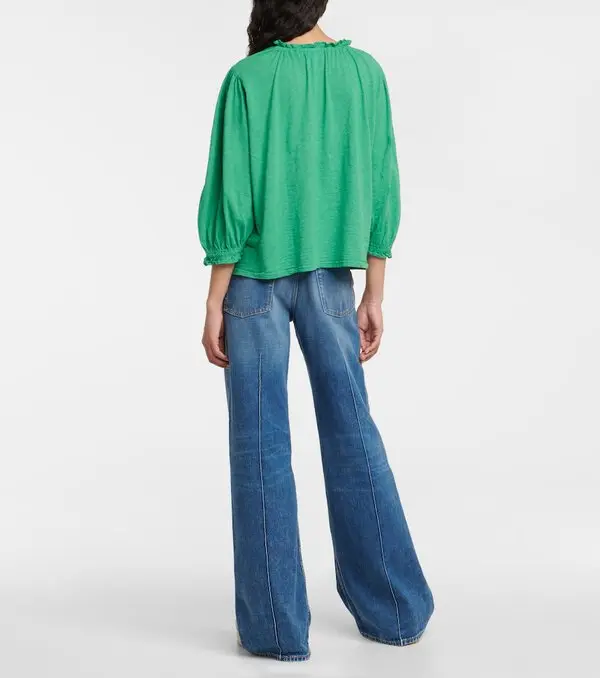 Velvet By Graham & Spencer Ruffled Cotton Top