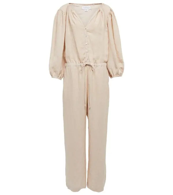 Velvet By Graham & Spencer Dione Linen Jumpsuit - Beige