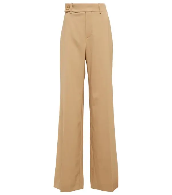 Chloé Mid-rise Straight Wool-blend Pants