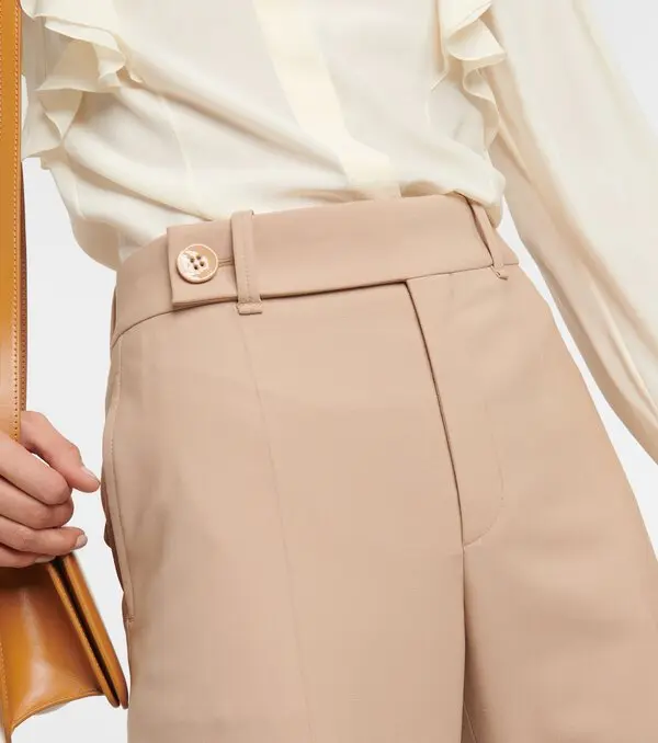 Chloé Mid-rise Straight Wool-blend Pants