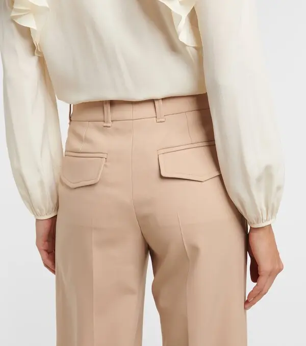 Chloé Mid-rise Straight Wool-blend Pants
