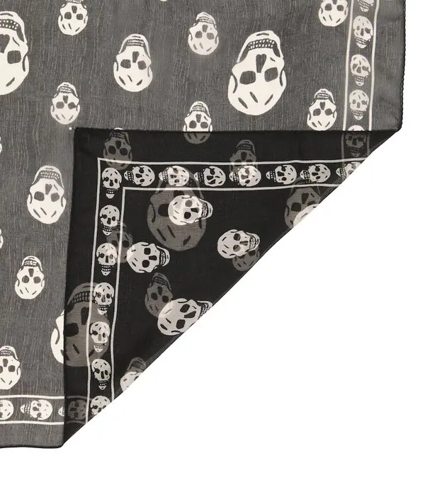 Alexander McQueen Skull Silk Scarf - White