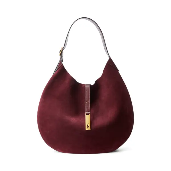 Ralph Lauren Polo Id Leather-trim Suede Shoulder Bag