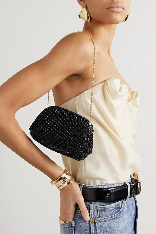 LOEFFLER RANDALL Doris Crystal-embellished Mesh Clutch