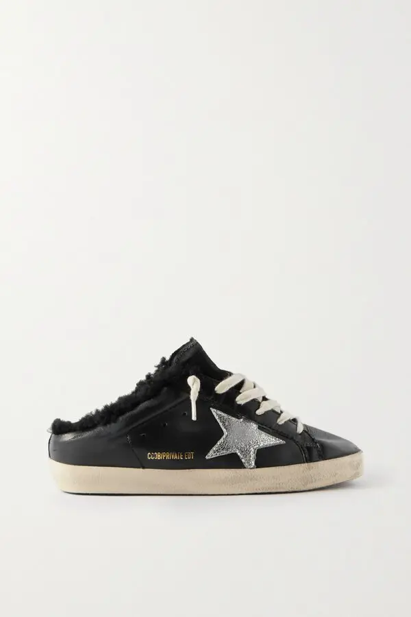 GOLDEN GOOSE Super-star Sabot Shearling-lined Slip-on Sneakers