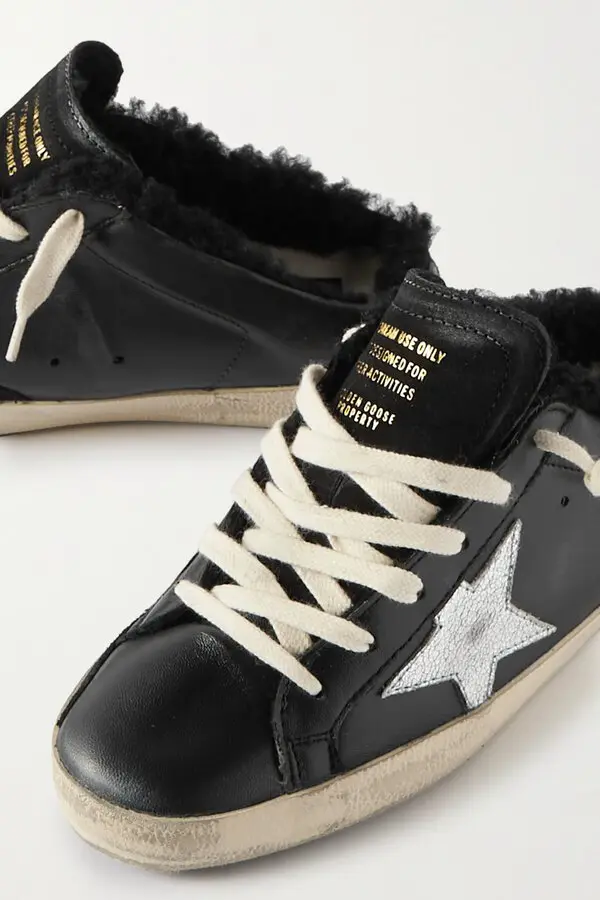 GOLDEN GOOSE Super-star Sabot Shearling-lined Slip-on Sneakers