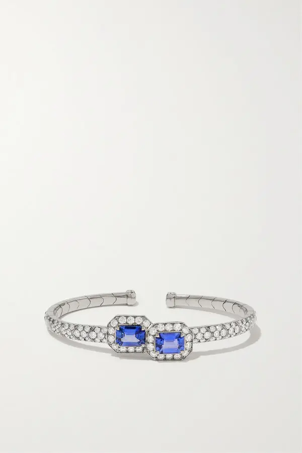 SABBADINI Titanium, Sapphire And Diamond Bangle