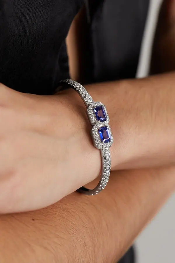 SABBADINI Titanium, Sapphire And Diamond Bangle
