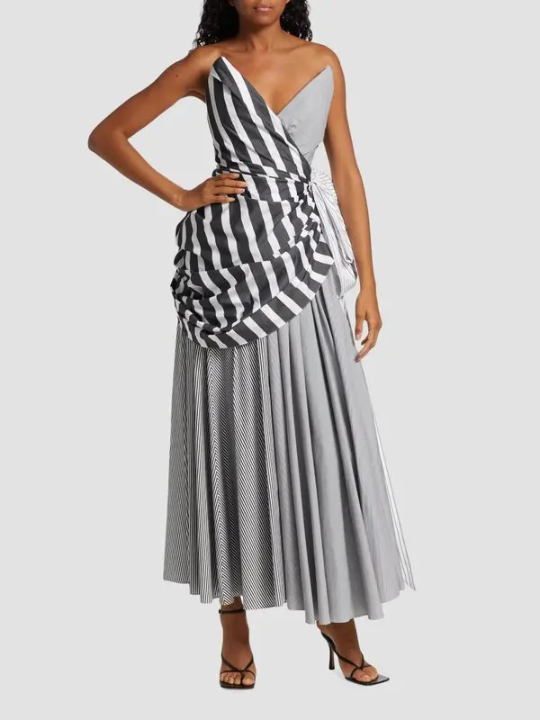Christopher John Rogers Strapless Draped Gown