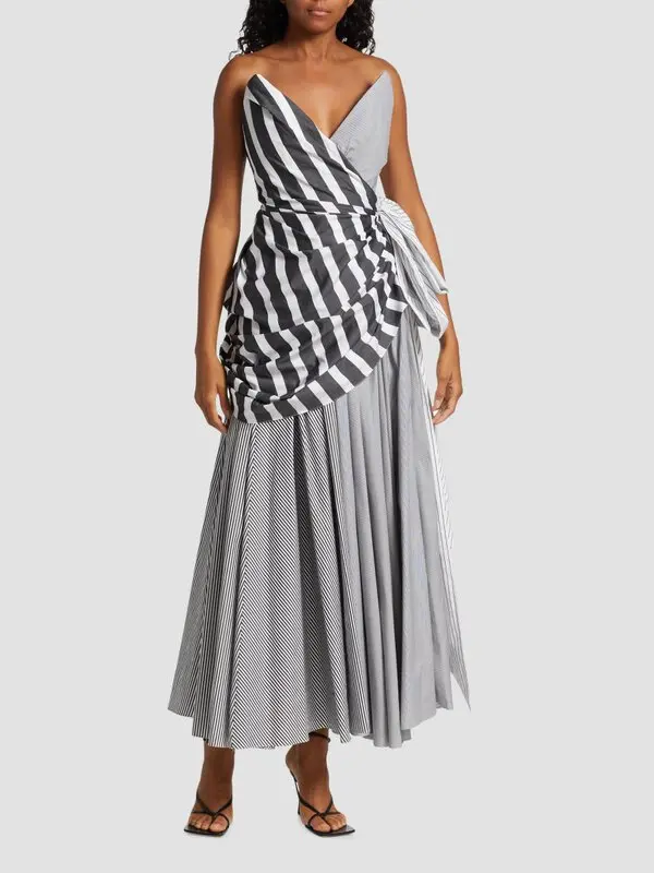 Christopher John Rogers Strapless Draped Gown