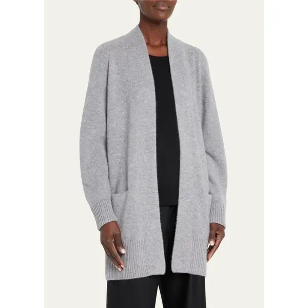 Vince Cashmere Shawl-collar Open-front Cardigan - Gray
