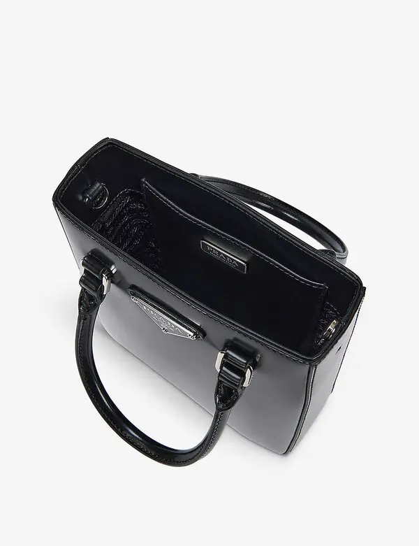 Prada Logo-embellished Leather Cross-body Bag