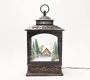 VALERIE PARR HILL As Is Christmas Time Reflections Lit Snowing Lantern - One-color