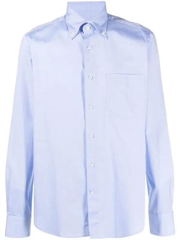 ORIAN Long Sleeve Cotton Shirt - Blue