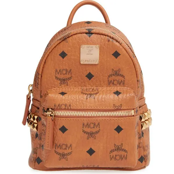 Mcm X-mini Stark Side Stud Convertible Backpack - Cognac