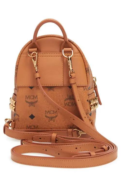 Mcm X-mini Stark Side Stud Convertible Backpack - Cognac