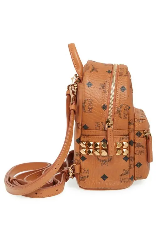 Mcm X-mini Stark Side Stud Convertible Backpack - Cognac