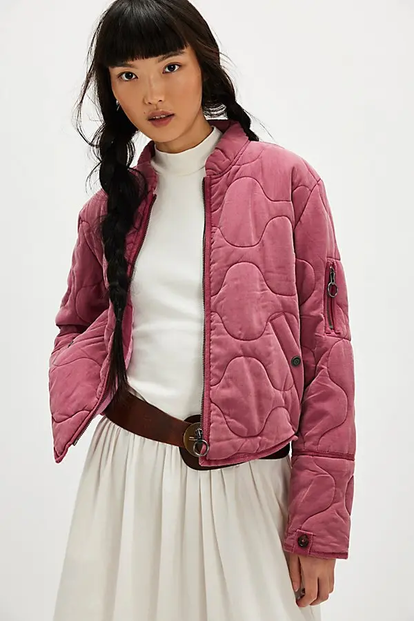 Free People Aura Liner Jacket - Beau Berry
