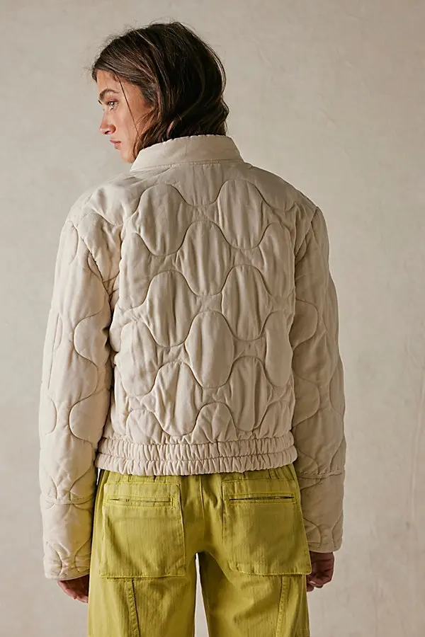 Free People Aura Liner Jacket - Summer Khaki