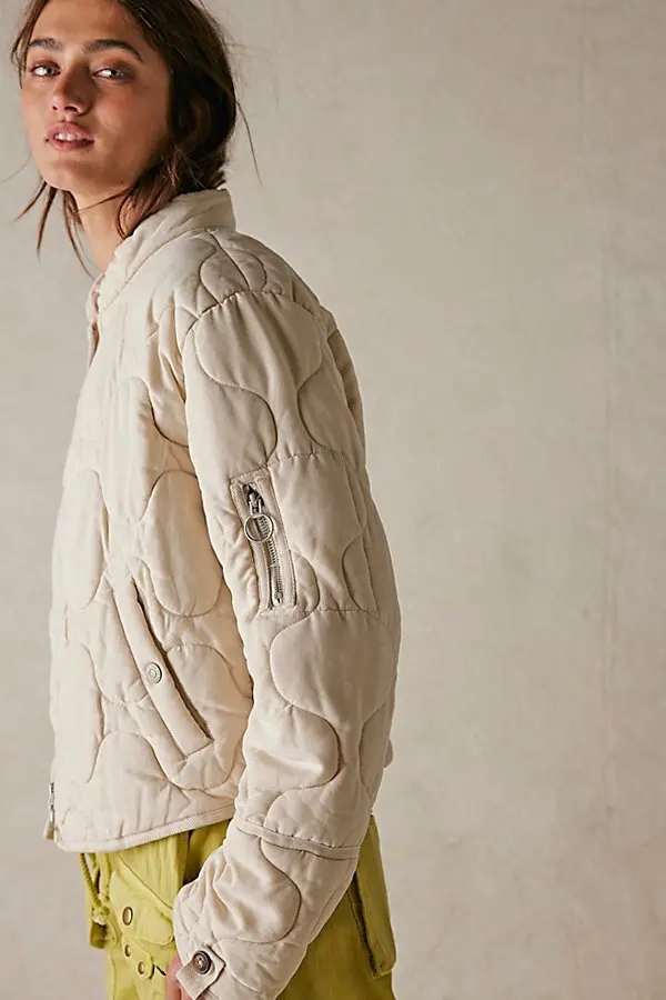 Free People Aura Liner Jacket - Summer Khaki