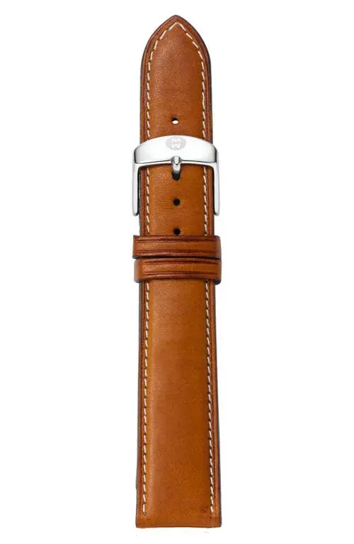 Michele 16mm Calfskin Leather Watch Strap - Brown