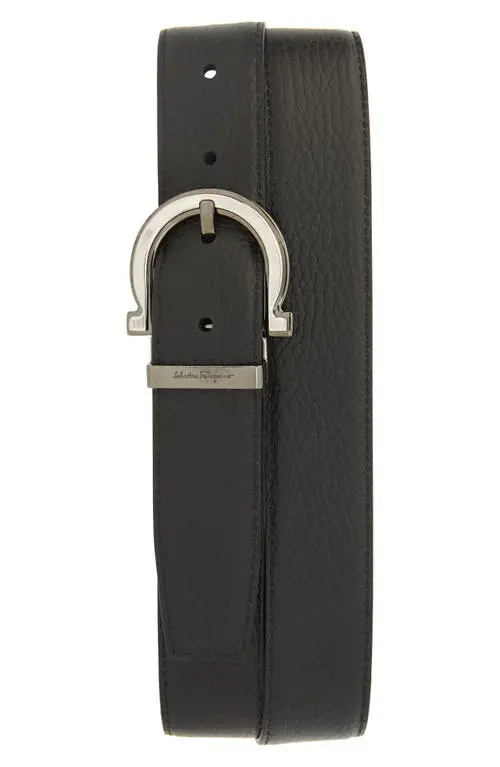 FERRAGAMO Gancio Reversible Leather Belt