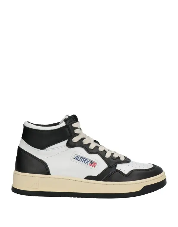 AUTRY Bright Soft Leather High-top Sneakers - Black