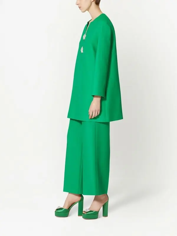Valentino Garavani Wide-leg Wool-silk Trousers