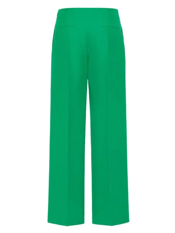 Valentino Garavani Wide-leg Wool-silk Trousers - Green